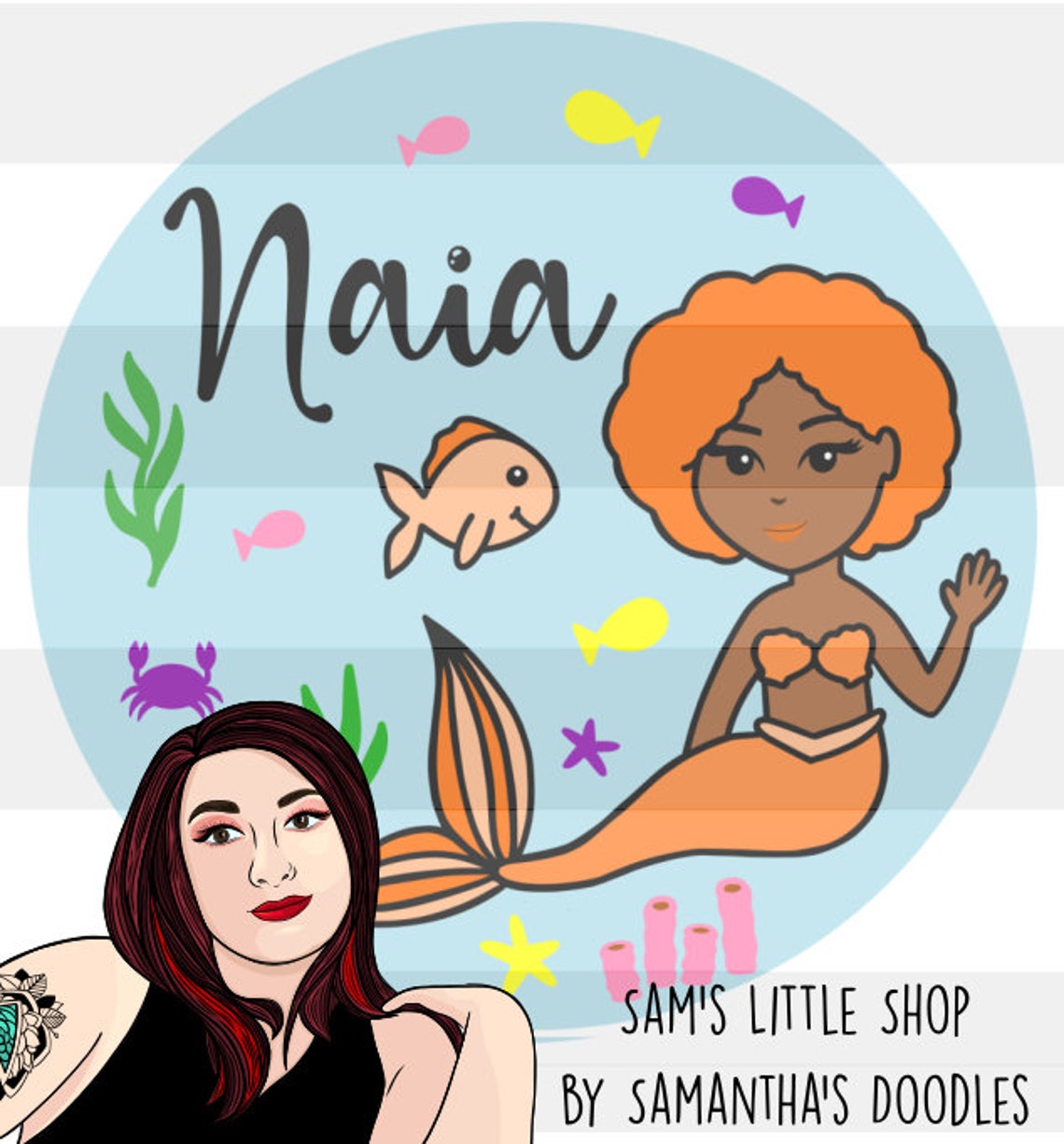 Naia Mermaid SVG Nursery Round Sign File FILE ONLY Cute | Etsy
