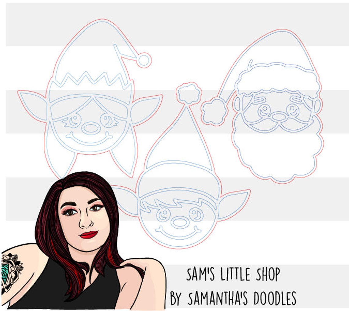 Christmas Character Files Elf Faces & Santa Samantha's - Etsy