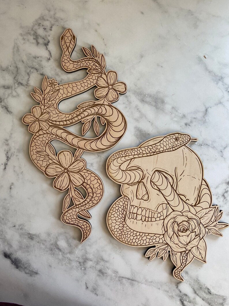 Suzy Snake With Flowers Engraving File Snake Doodle Files | Etsy