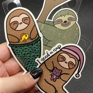 Waterproof Sloth Mermaid Water Bottle Stickers - Etsy