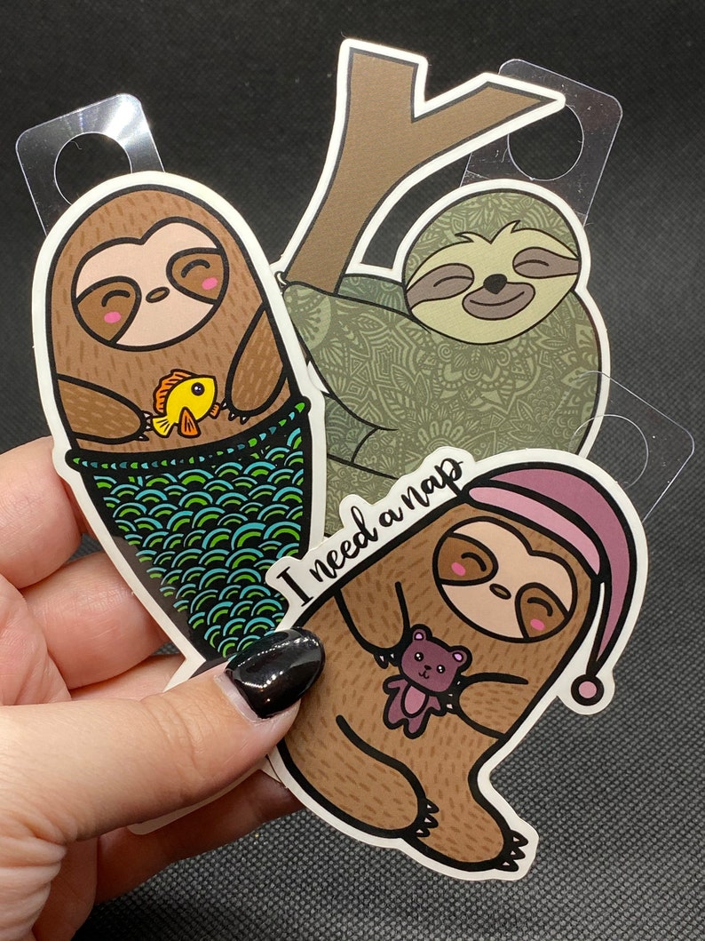 Waterproof Sloth Mermaid Water Bottle Stickers | Etsy