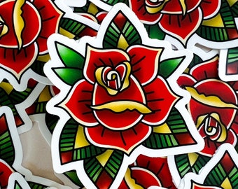 Sailor Jerry Style Red Rose Butterfly - Etsy