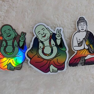 Holographic Fat Laughing Buddha Vinyl Sticker Decal for Car, Laptop ...