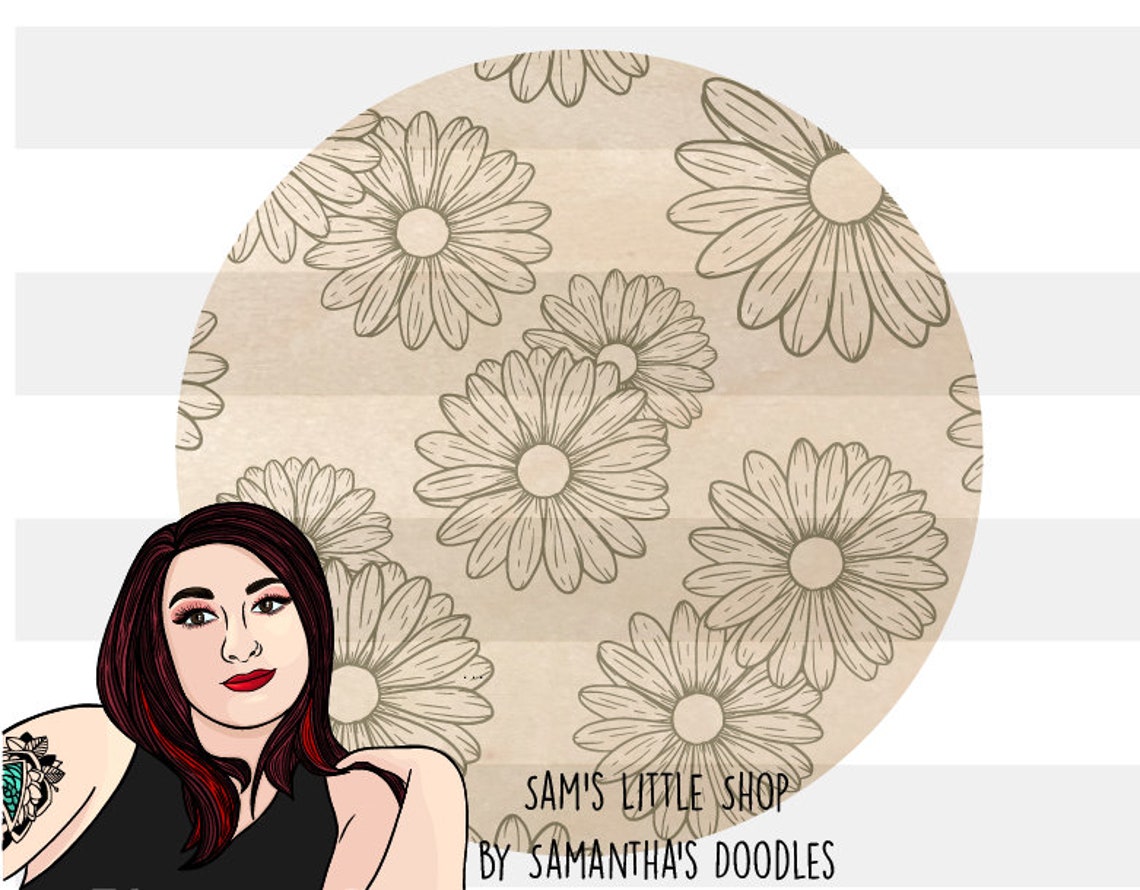 Daisy Pattern ENGRAVING SVG File for Laser Cut Signs - Personal ...