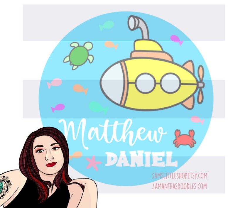 Matthew Submarine Cute SVG for Nursery Round Name Sign SVG - Etsy