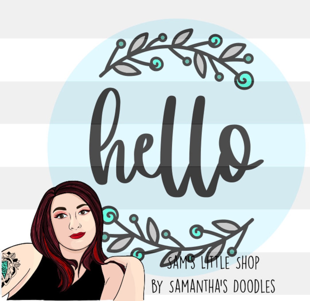 Hello Doodle Leaves Sign SVG Hand-drawn Leaf SVG FILE for - Etsy