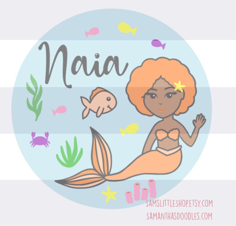 Naia Mermaid SVG Nursery Round Sign File FILE ONLY Cute | Etsy