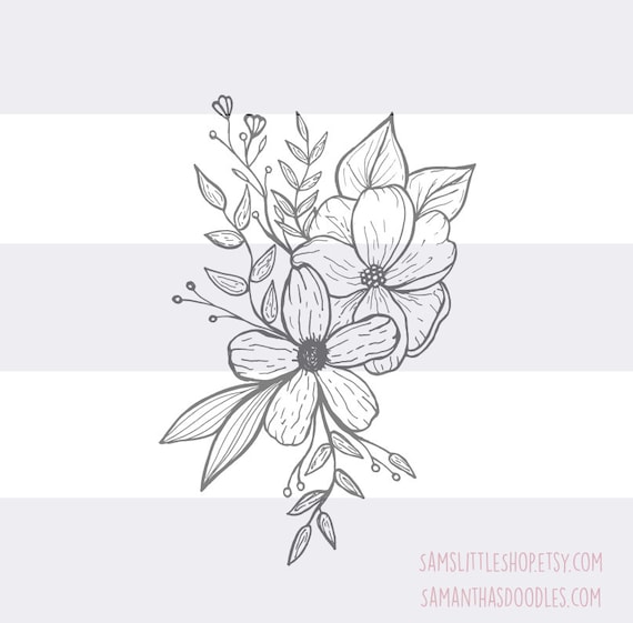 Dibujo De Tatuaje De Flor De Cornejo