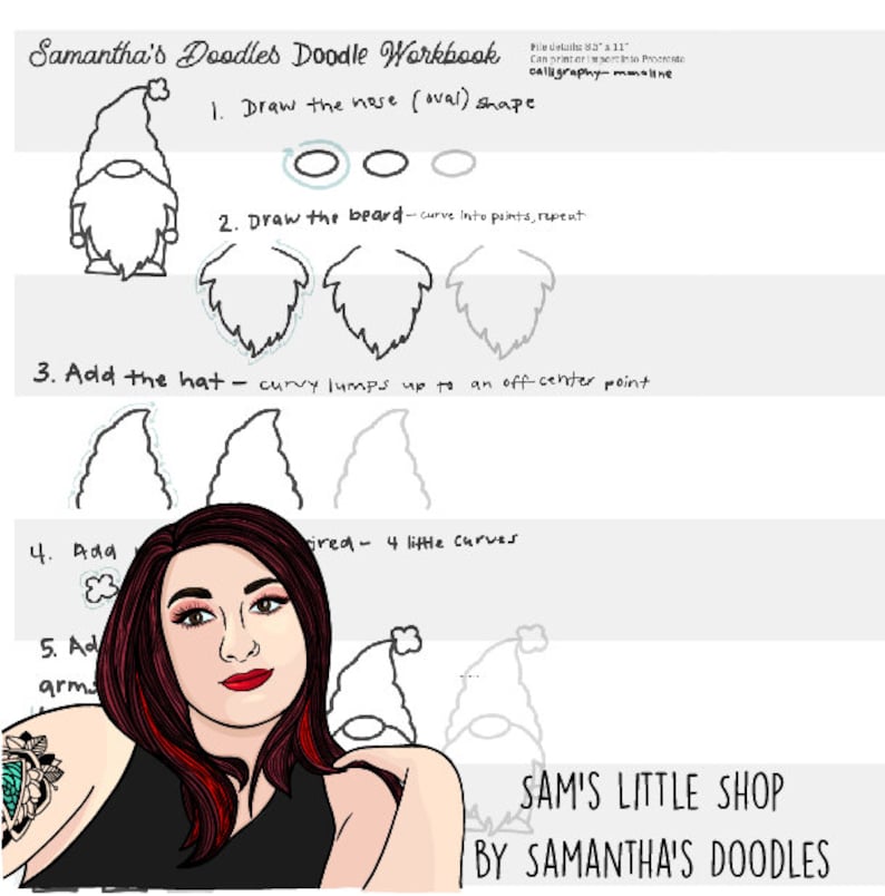 Cute Gnomes Doodle Worksheet Samantha's Doodles - Etsy