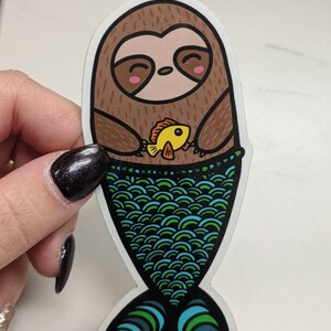 Waterproof Sloth Mermaid Water Bottle Stickers - Etsy