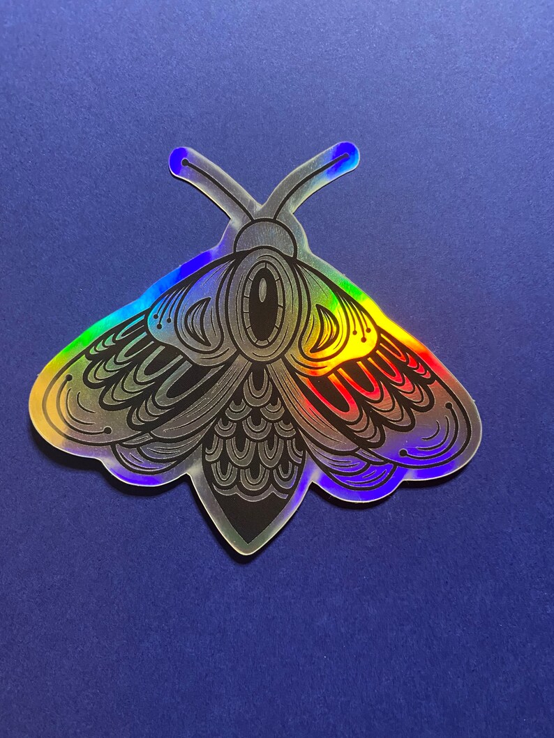 Holographic Moth Vinyl Sticker Decal for Car Laptop Water - Etsy