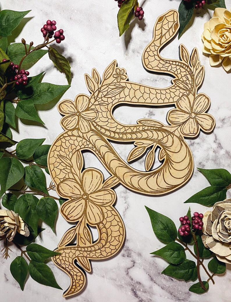 Suzy Snake With Flowers Engraving File Snake Doodle Files - Etsy