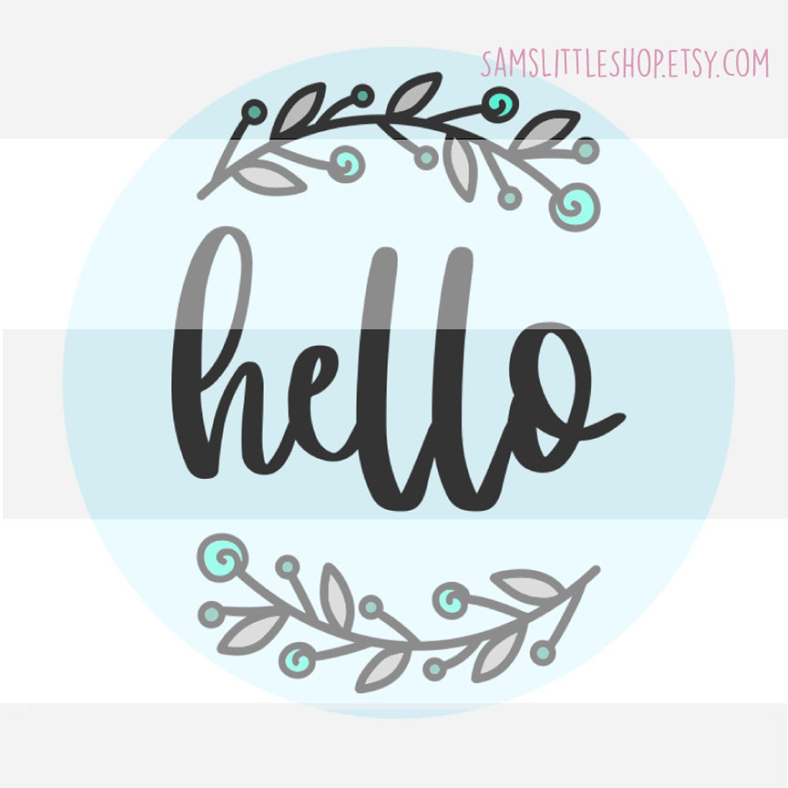 Hello Doodle Leaves Sign SVG Hand-drawn Leaf SVG FILE for | Etsy
