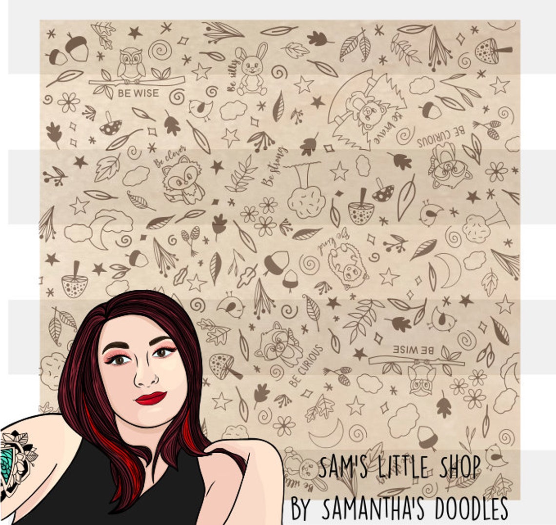 Wilderness Animals Doodle Engraving Pattern File Bundle | Etsy