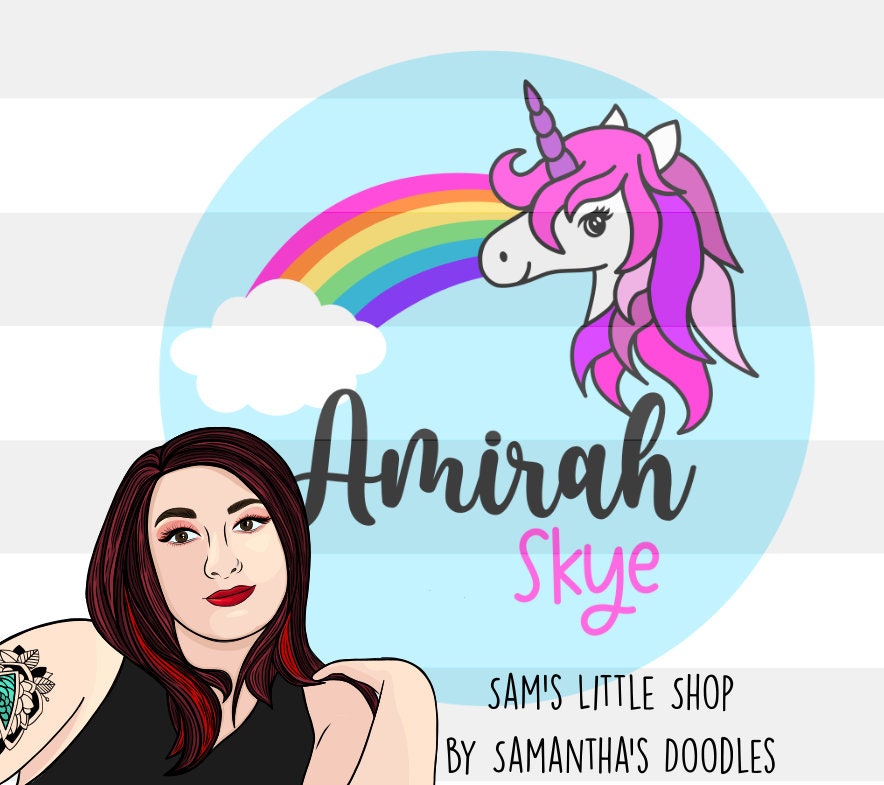 Art & Collectibles Drawing & Illustration Digital Amirah Unicorn Name ...