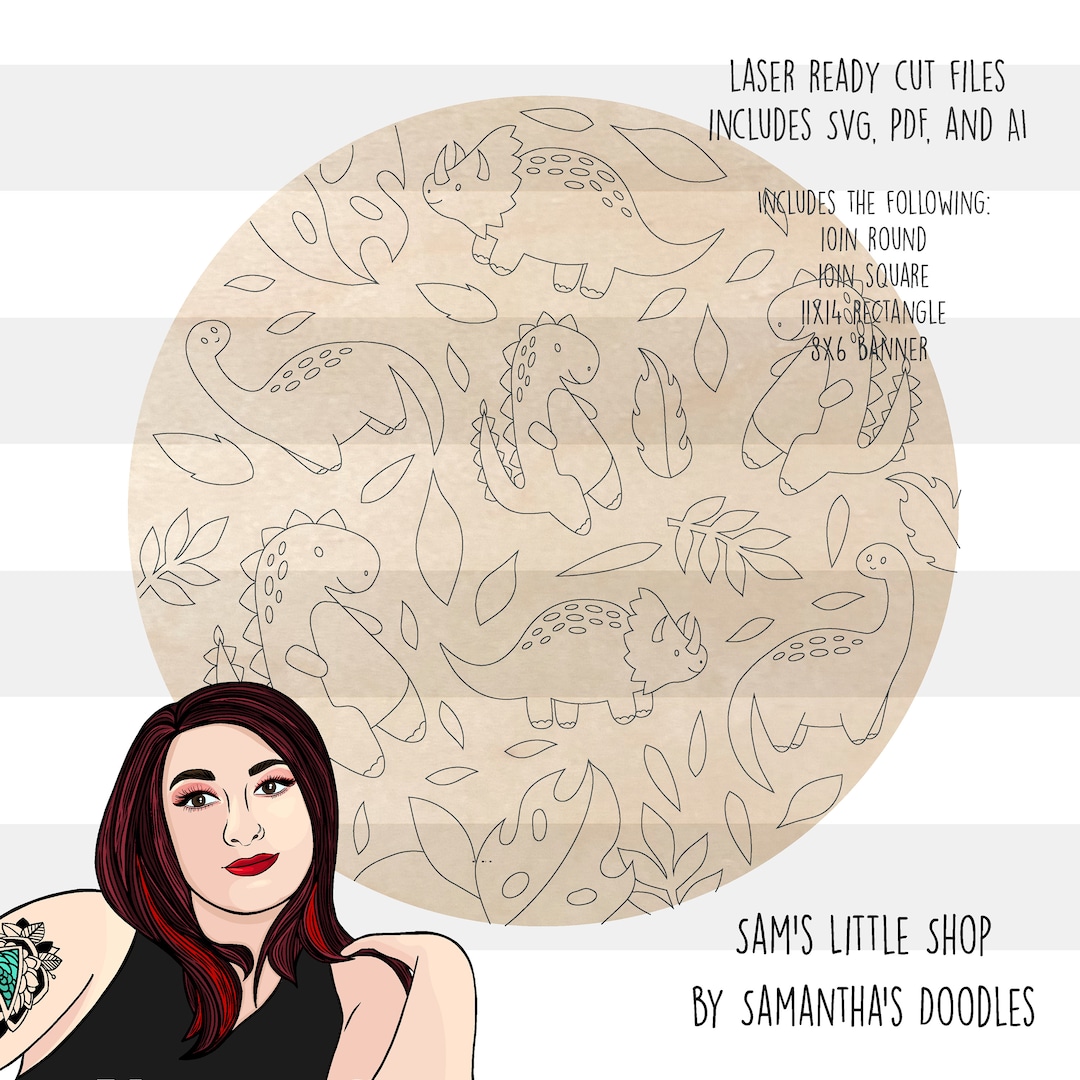 Dino Dudes SCORING Pattern File Bundle - Laser Score Files - Dinosaur ...