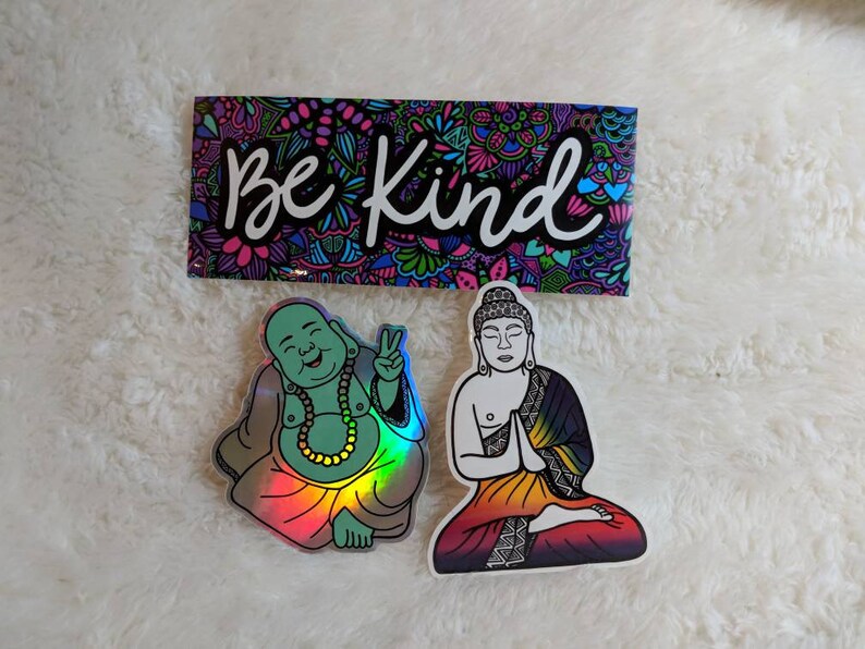 Holographic Fat Laughing Buddha Vinyl Sticker Decal for Car | Etsy