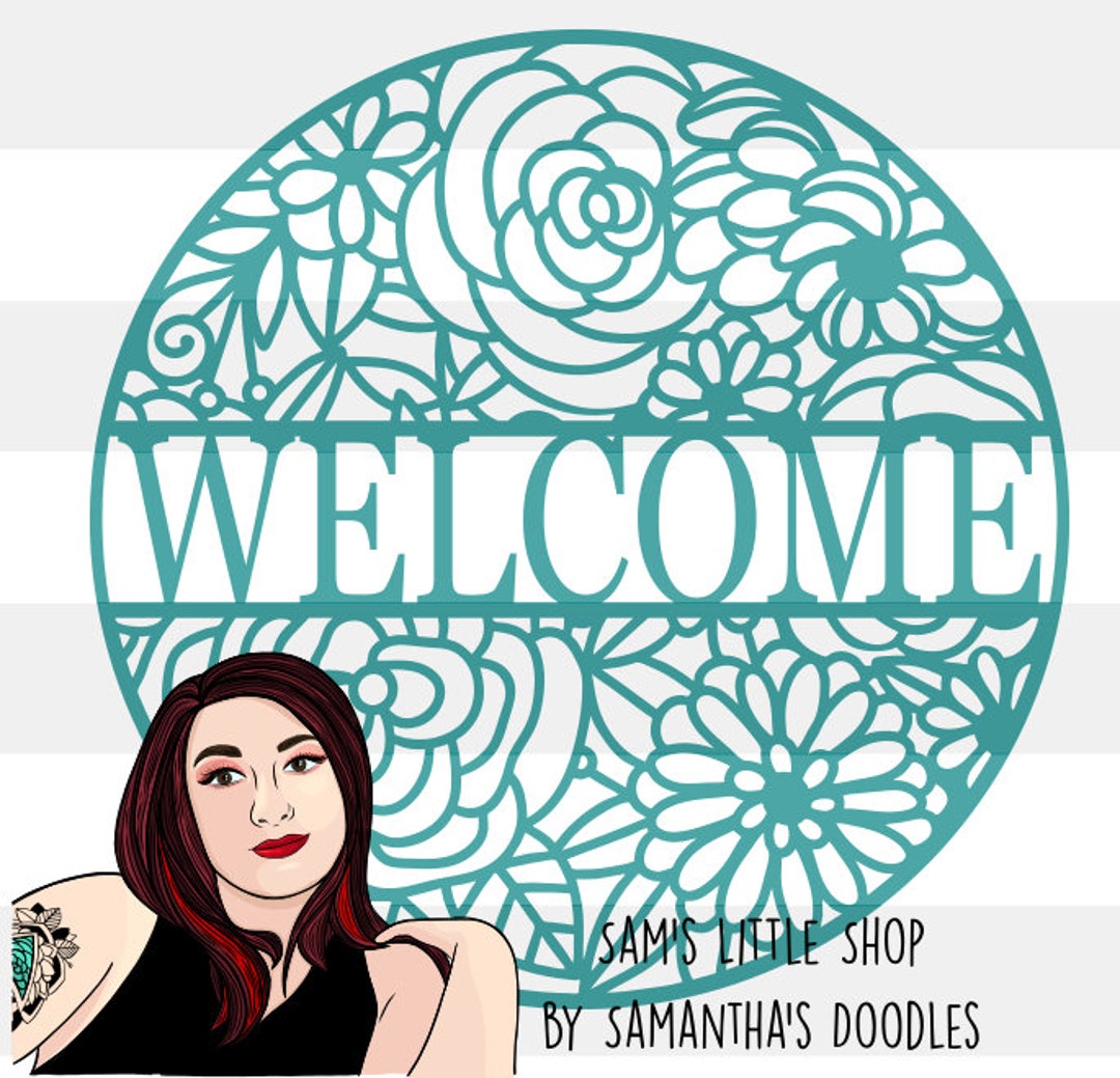 Floral Doodle Sign File Bundle - Single Piece Intricate Cut File for ...