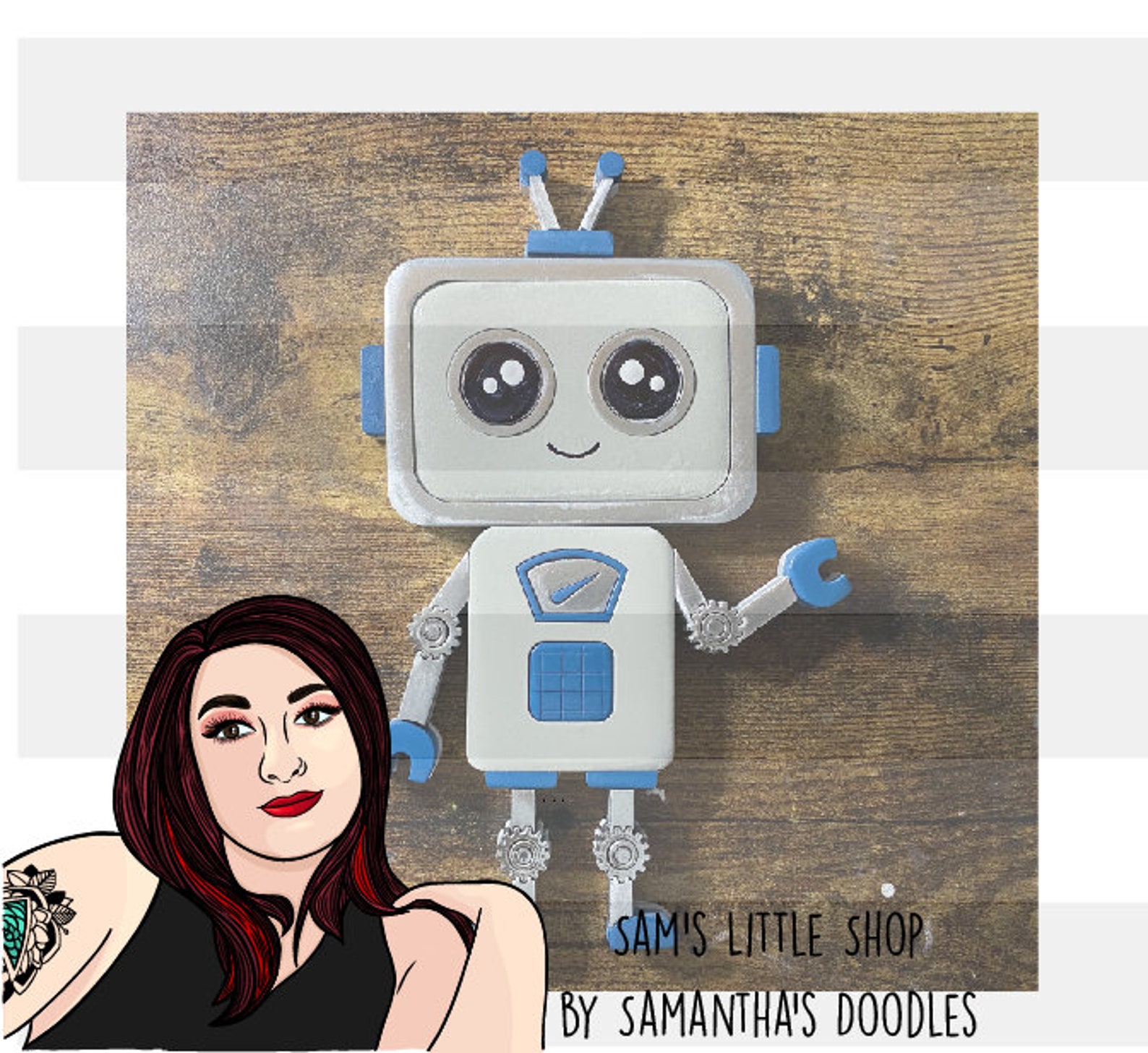 Bert the Bot Single Line Robot Cut File SVG File Single - Etsy