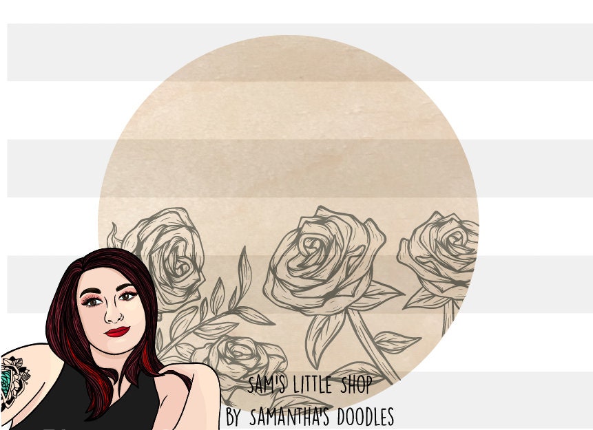 Kayla Roses Engraving File Flower Doodle Files - Etsy