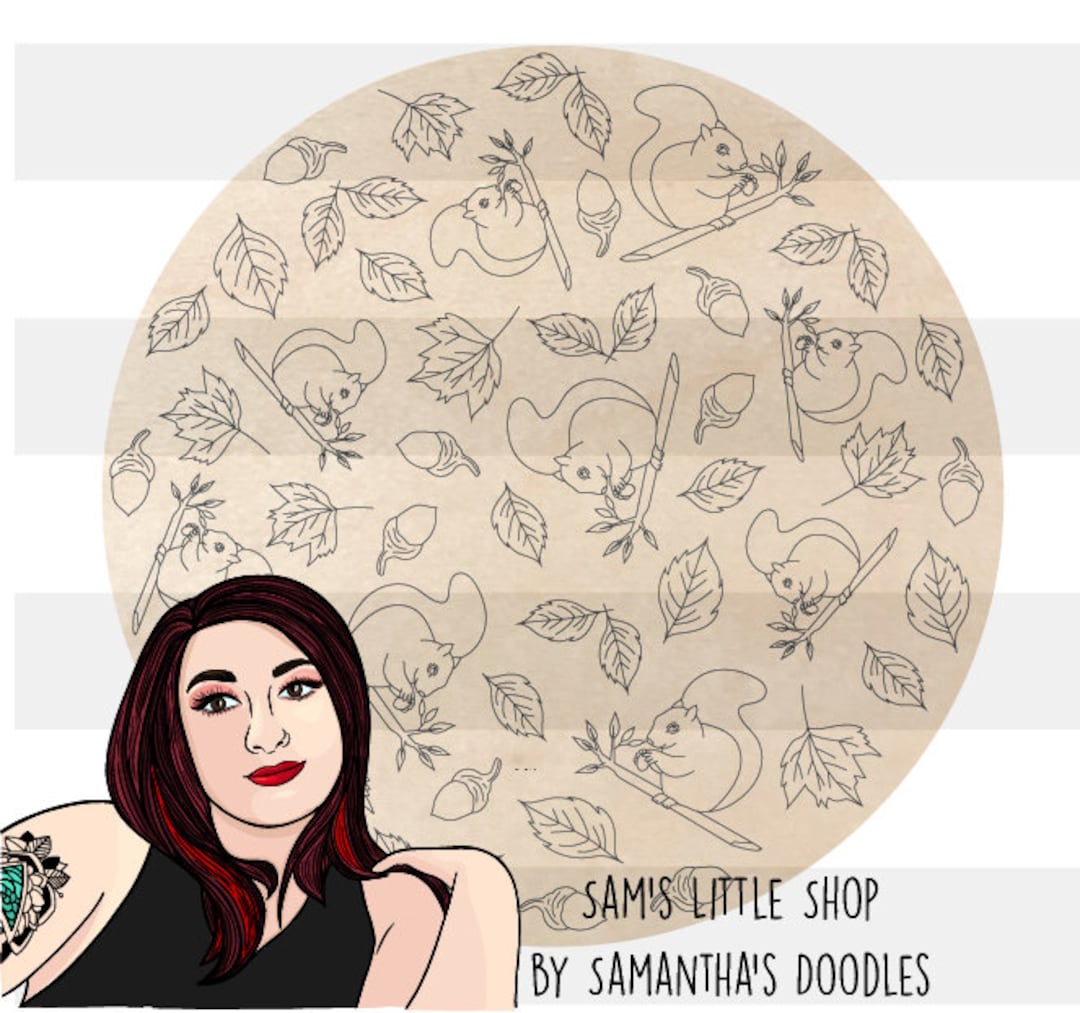 Nuts About Fall Scoring Doodle Pattern - Laser Cutting Backers ...