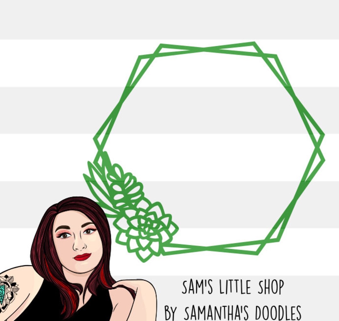 Hexagon Succulent Frame SVG File Laser Cutting Frames Succulent Plant ...