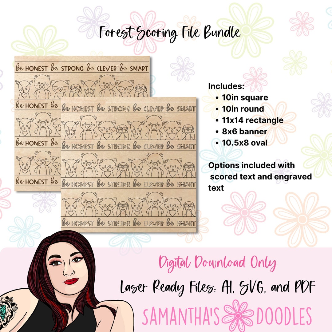 Forest "be You" Scoring Pattern SVG Bundle - Woodland Characters ...