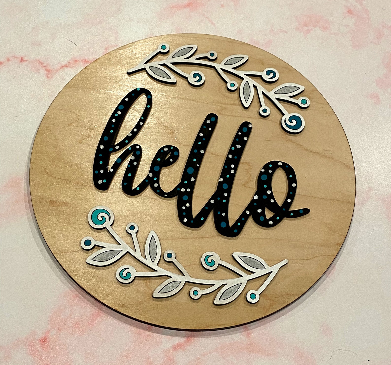 Hello Doodle Leaves Sign SVG Hand-drawn Leaf SVG FILE for | Etsy