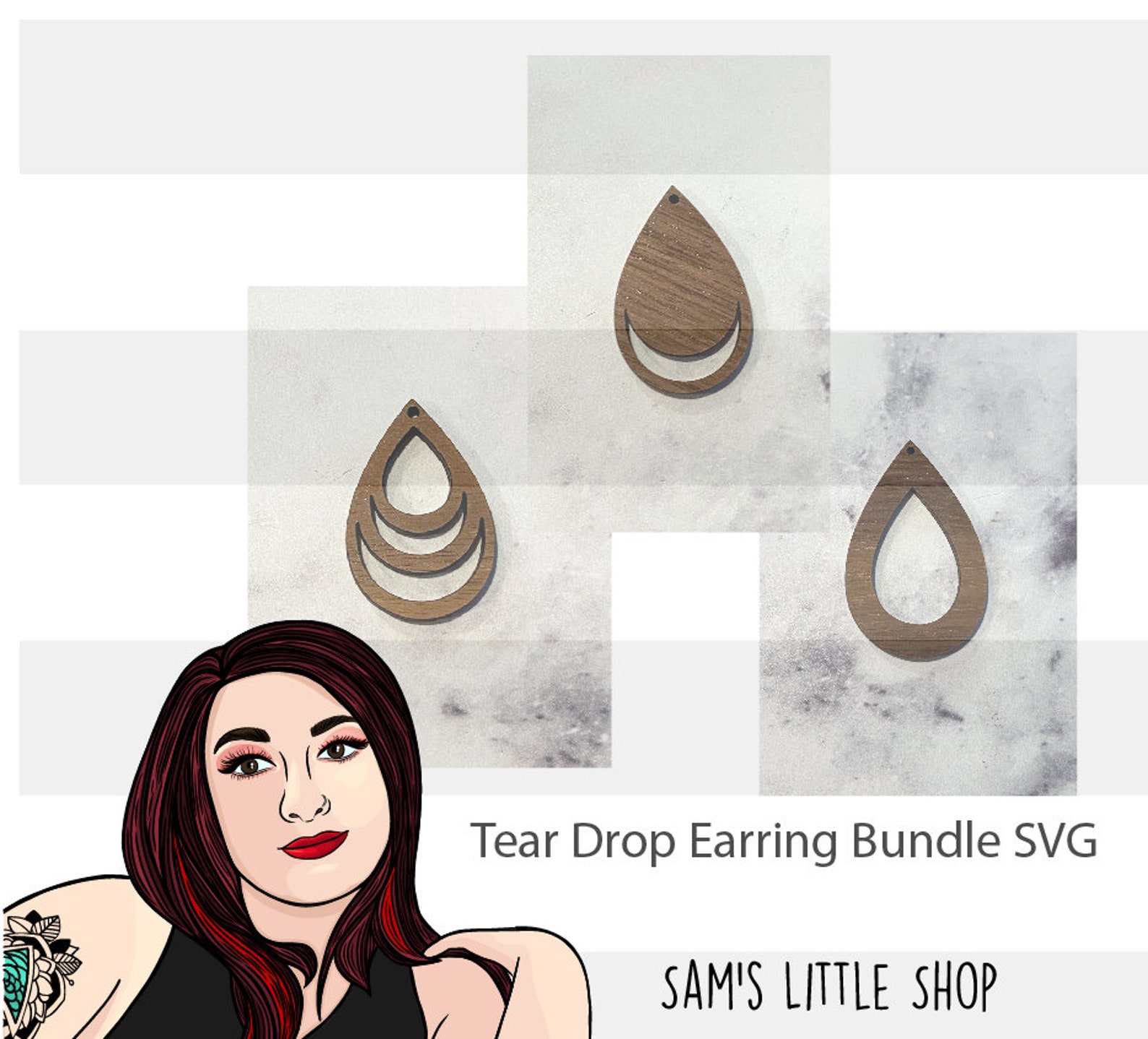 Tear Drop Earring SVG File Bundle - Samantha's Doodles Laser SVG Files ...