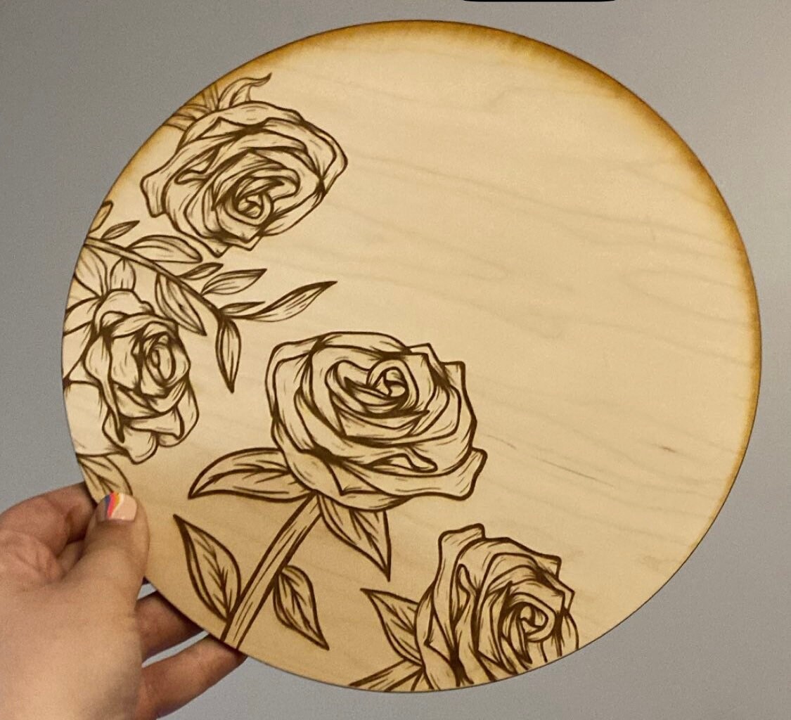 Kayla Roses Engraving File Flower Doodle Files - Etsy