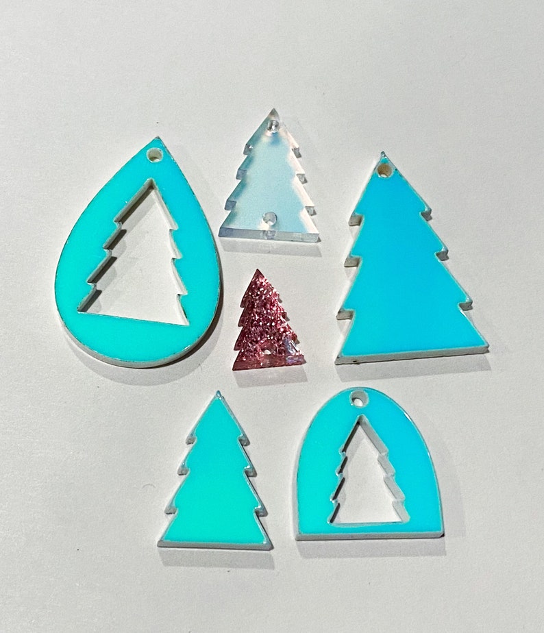 Christmas Tree Earring SVG File Bundle Pine Trees and Stars - Etsy