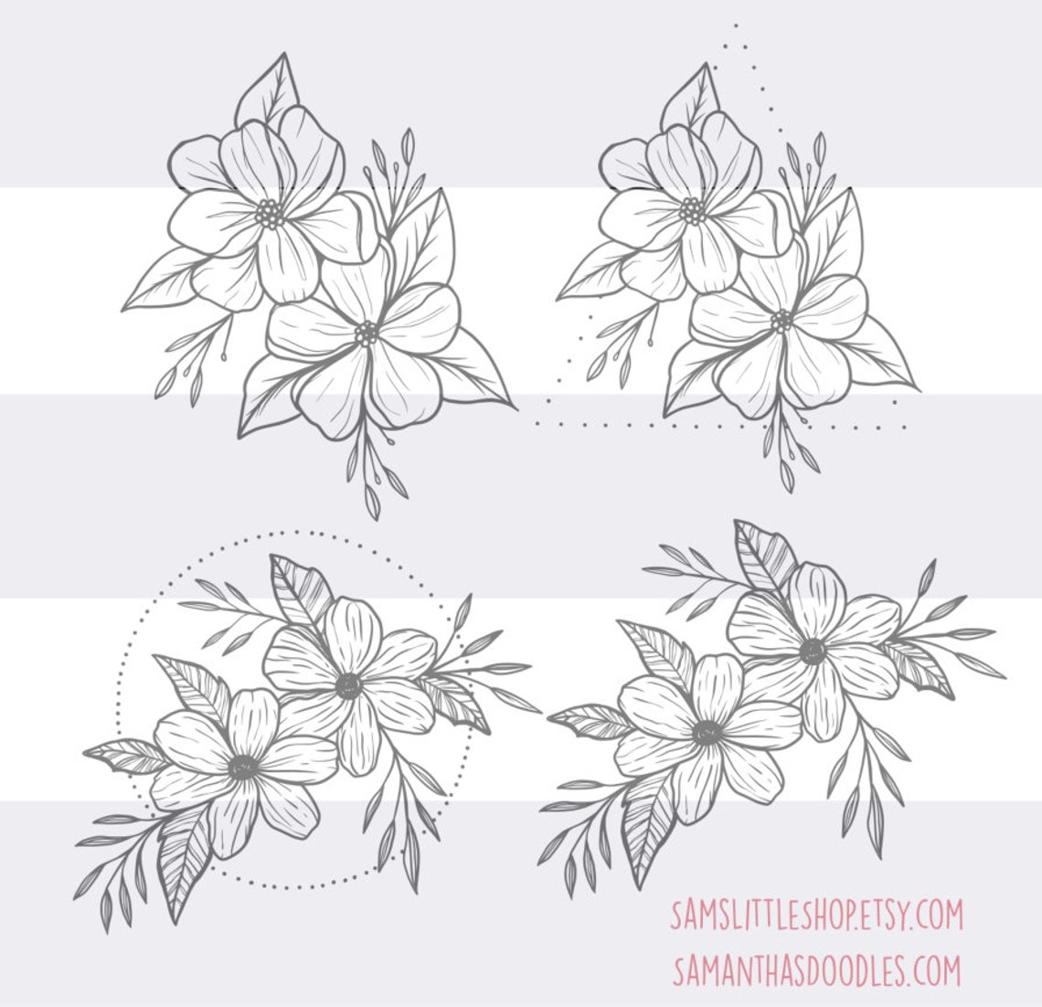 Perfect Pairs Engraving File Bundle Flower Doodle Files | Etsy