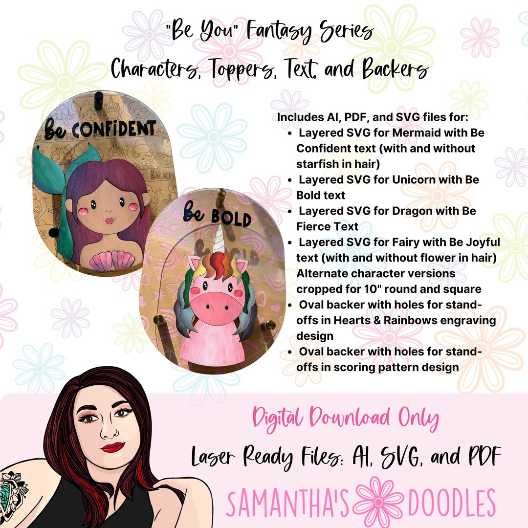 Fantasy "be You" Character SVG File Bundle - Fantasy Characters ...