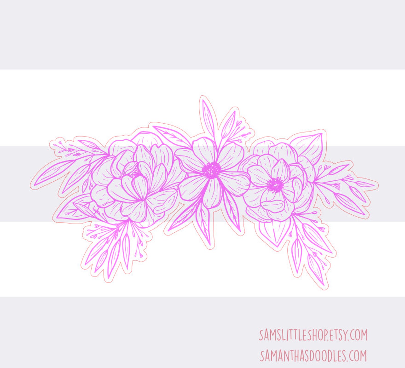 Garon Wildflower Bunch Engraving File Flower Doodle Files - Etsy