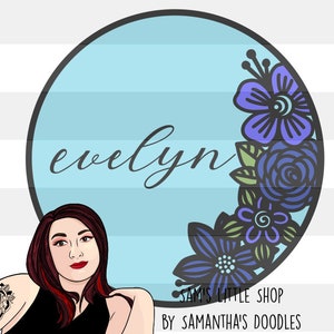 Evelyn Flower Wreath Cute Hand-drawn Flower Doodles SVG FILE for Laser ...