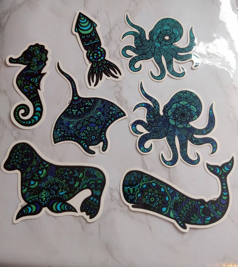 Sting Ray Manta Ray Doodle Vinyl Sticker Decal for Car | Etsy