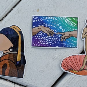 Waterproof mona Lisa Sticker Art History Vinyl Stickers, Water Bottle ...