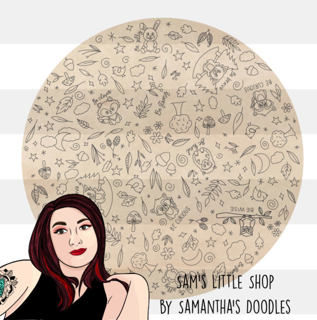 Wilderness Animals Doodle SCORING Pattern File Bundle Laser Score ...