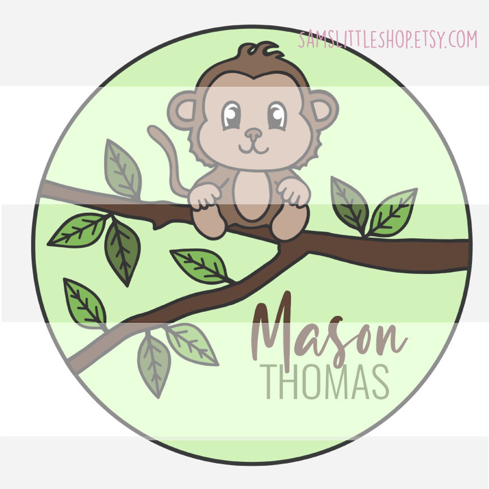 Mason Monkey Tree Doodle Sign SVG Hand-drawn Monkey SVG FILE | Etsy
