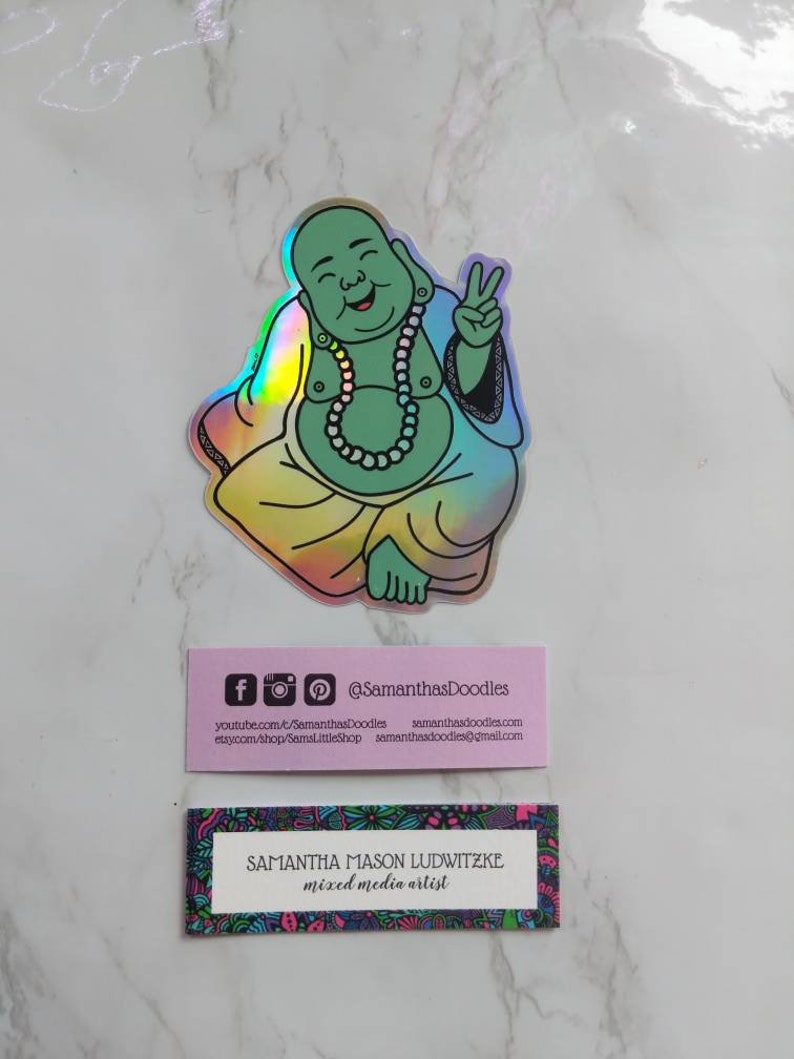 Holographic Fat Laughing Buddha Vinyl Sticker Decal for Car - Etsy