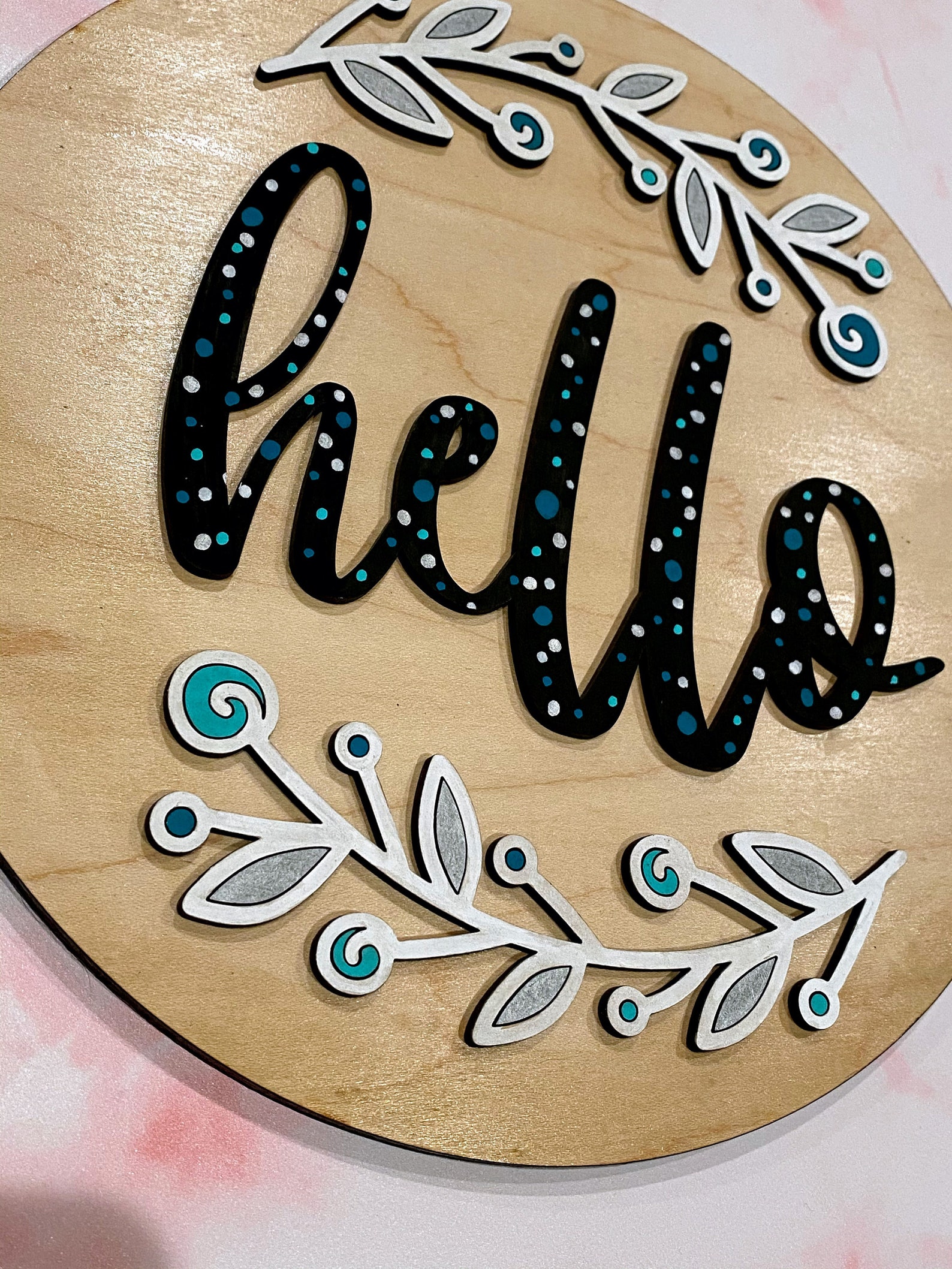 Hello Doodle Leaves Sign SVG Hand-drawn Leaf SVG FILE for | Etsy
