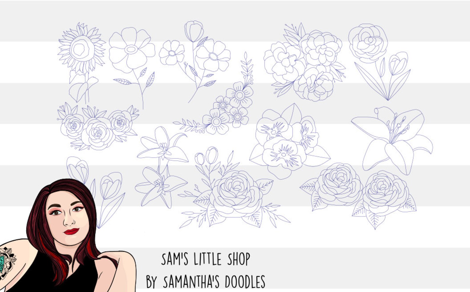 Scorable Flower Design Bundle 13 Flower Score Designs - Etsy