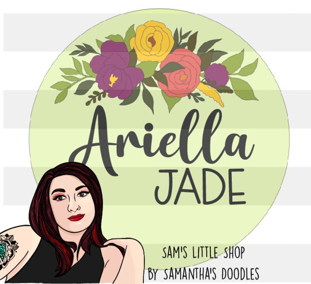 Ariella Floral CUT SVG File- Single Line Flower Cut File for Nursery ...