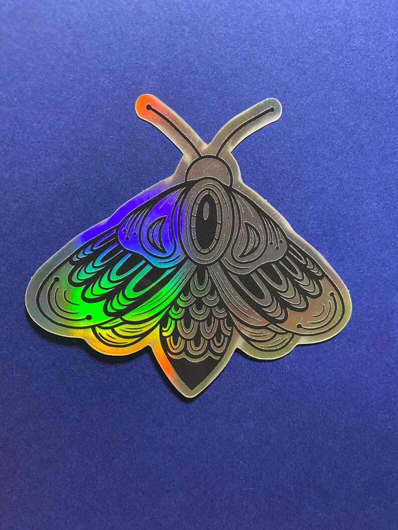 Holographic Moth Vinyl Sticker Decal for Car Laptop Water - Etsy