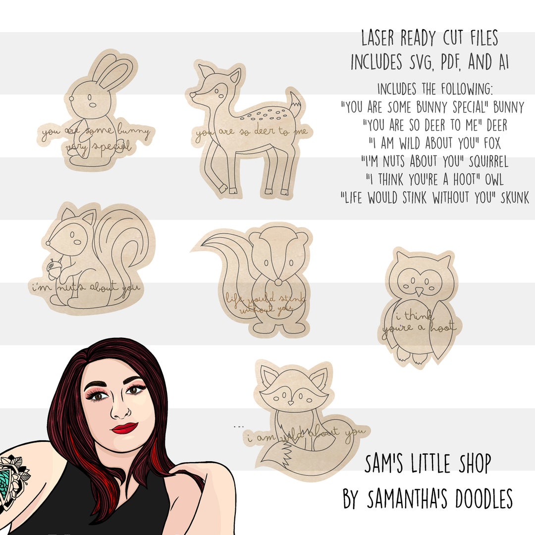 Woodland Animal SCORING Valentine File Bundle - Laser Score Files ...