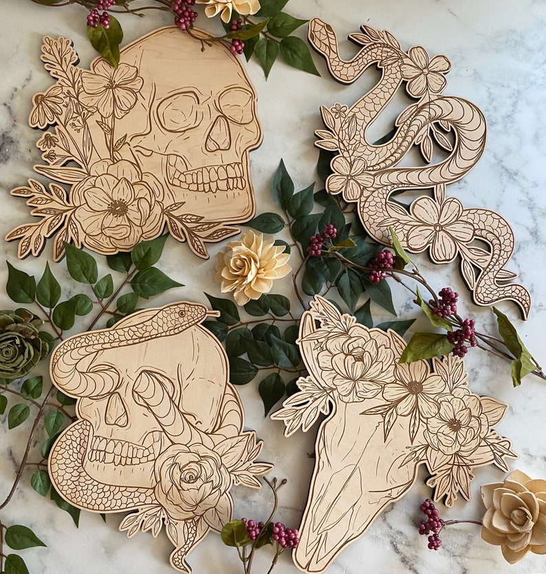 Suzy Snake With Flowers Engraving File Snake Doodle Files | Etsy