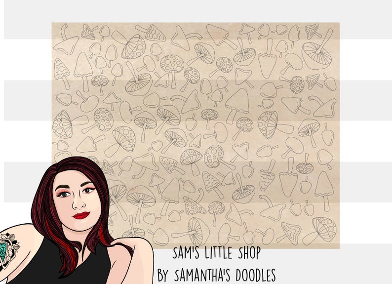 Mushroom Doodle SCORING Pattern File Bundle Laser Score - Etsy