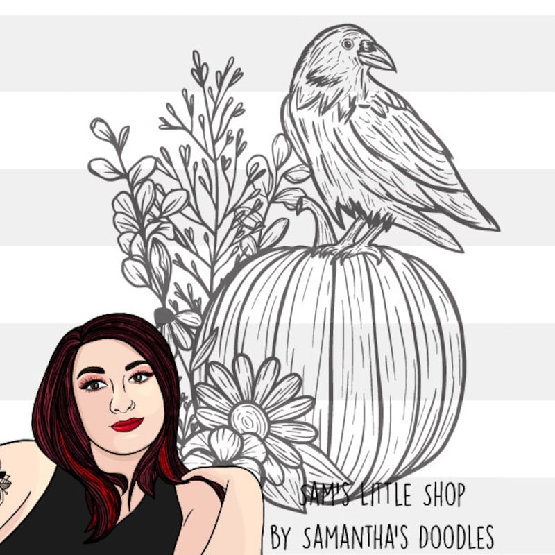Raven Pumpkin Stencil - Etsy
