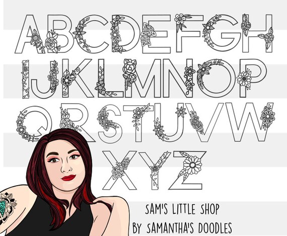 Floral Alphabet Engraving SVG Files Laser Cut Files - Etsy