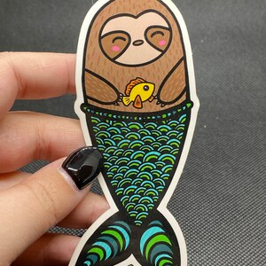 Waterproof Sloth Mermaid Water Bottle Stickers - Etsy